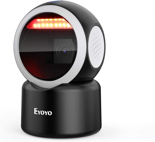 Eyoyo EY-3300 2D Desktop Barcode Scanner, Omnidirectional Hands-Free 1D ...