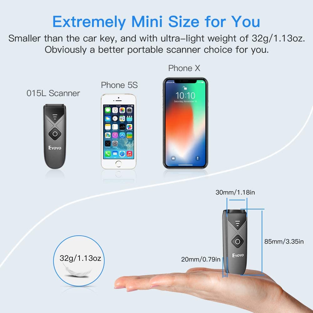 Eyoyo EY-015L Mini Portable 1D Bluetooth Barcode Scanner, 3-in-1 2.4G ... Eyoyo EY-015L Mini Portable 1D Bluetooth Barcode Scanner, 3-in-1 2.4G ...
