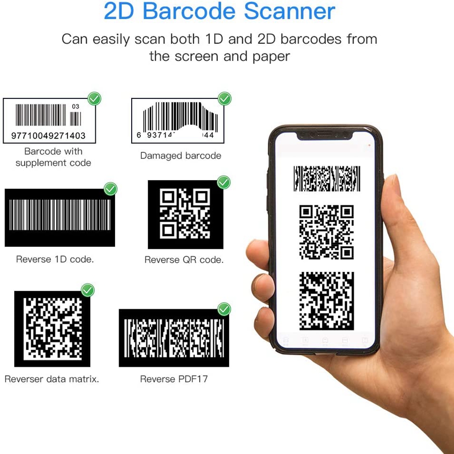 Eyoyo EY-021 2D Bluetooth Barcode Scanner, Portable Mini Wireless & USB ... Eyoyo EY-021 2D Bluetooth Barcode Scanner, Portable Mini Wireless & USB ...
