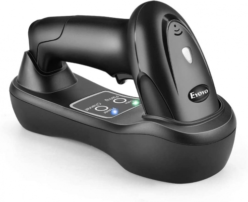 Eyoyo Wireless Barcode Scanner with USB Cradle Charging Base, 492ft ...